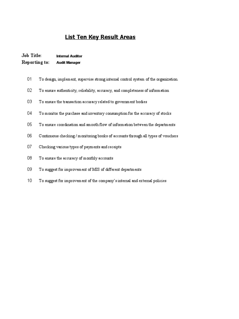 KRA | PDF | Internal Audit | Internal Control