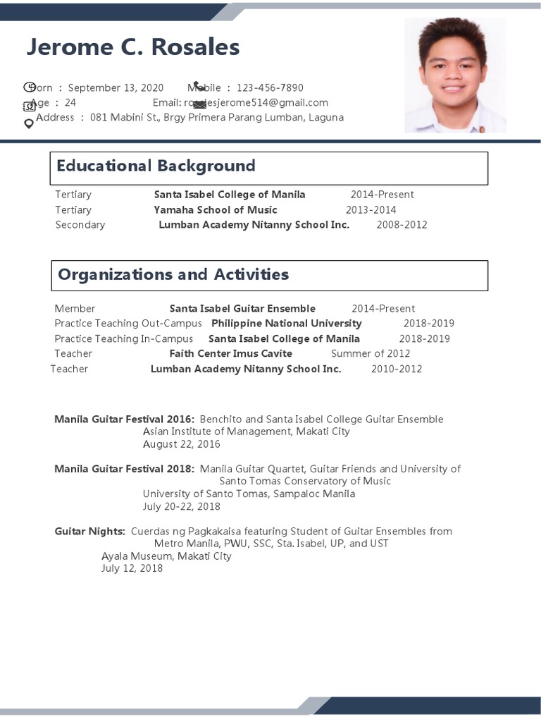 Jerome Rosales Resume | PDF | Metro Manila | Philippines