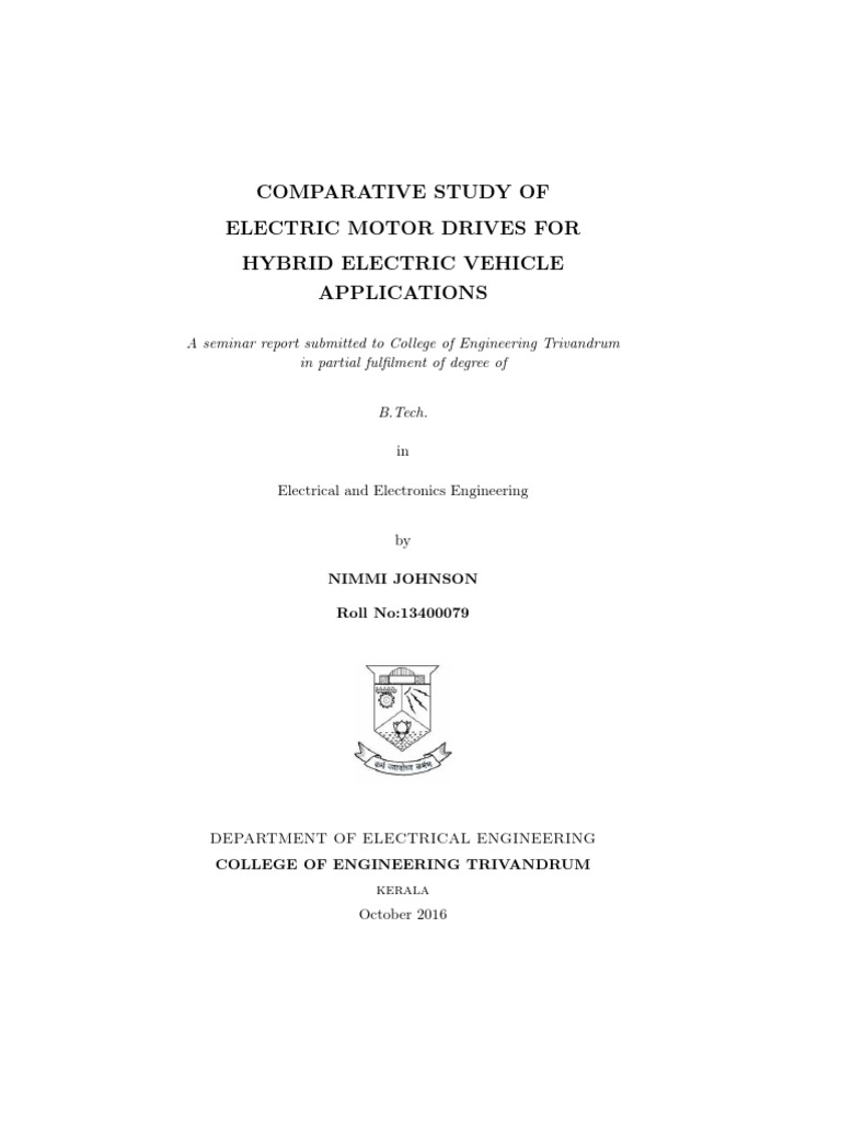 Btech Final Year Project Report PDF | PDF | Hybrid Electric Vehicle ...