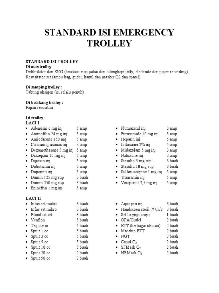 Standard - Isi - Emergency - Trolley 2.0 | PDF