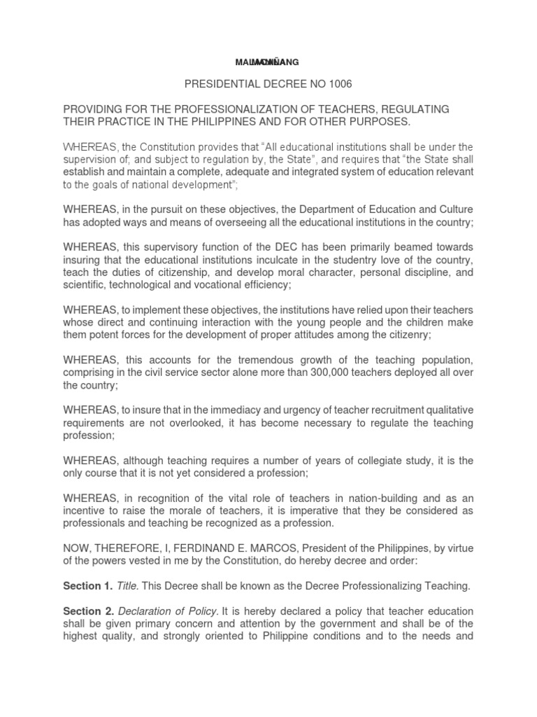 PD 1006 | PDF | Profession | Test (Assessment)