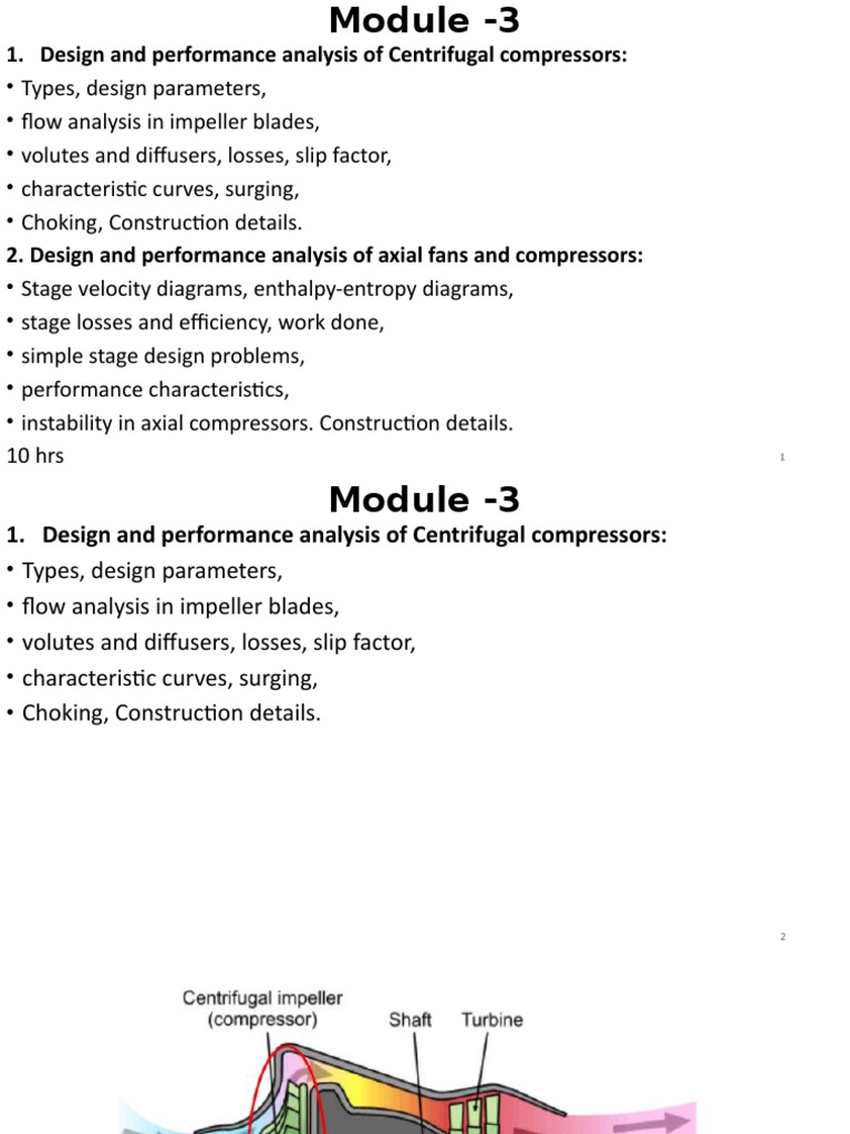 Mod 3.1 Design and Performance Analysis of Centrifugal Compressors ...