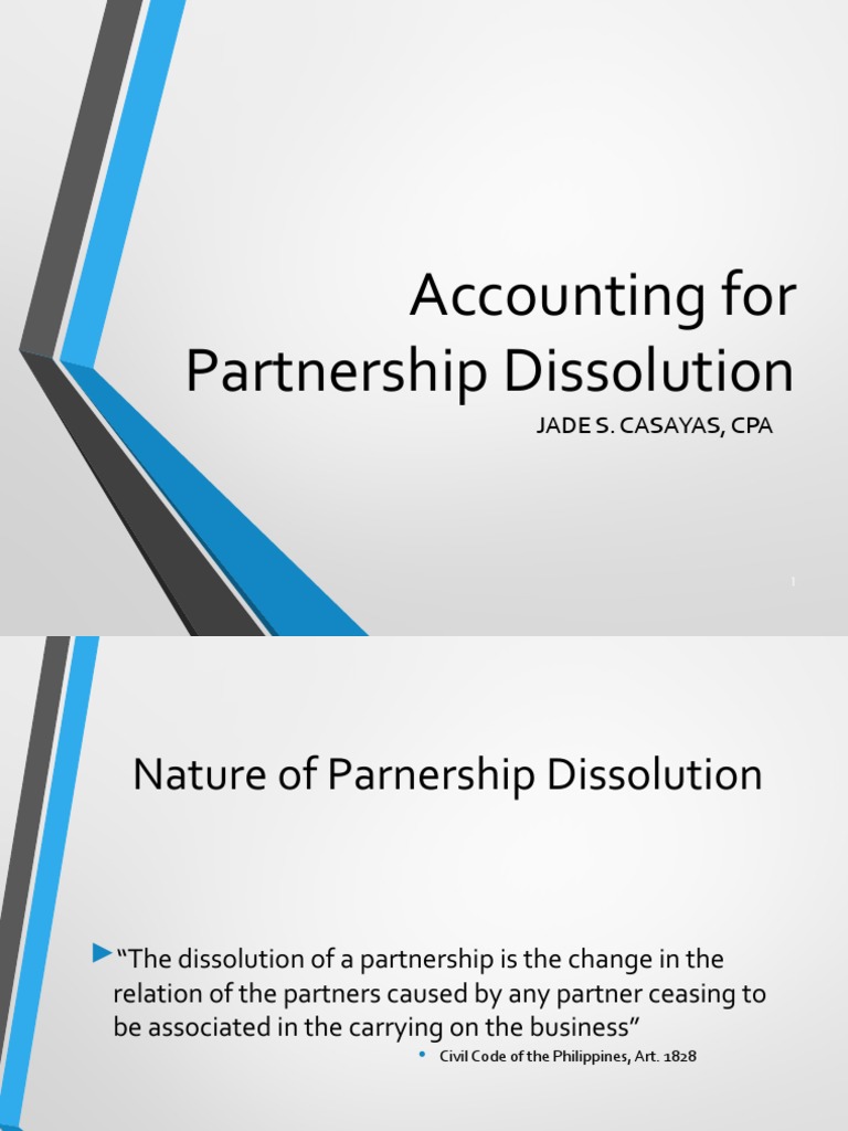 Partnership Dissolution Accounting Guide | PDF | Debits And Credits ...
