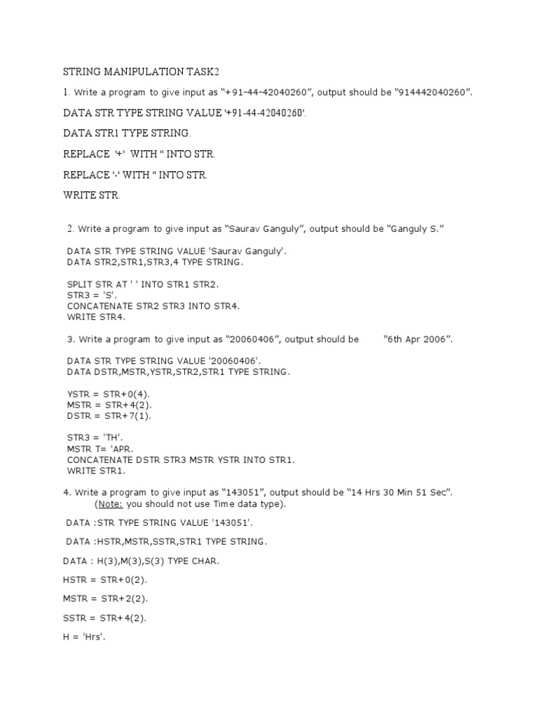 String Manipulation Task2 | PDF | Metalogic | Computer Science