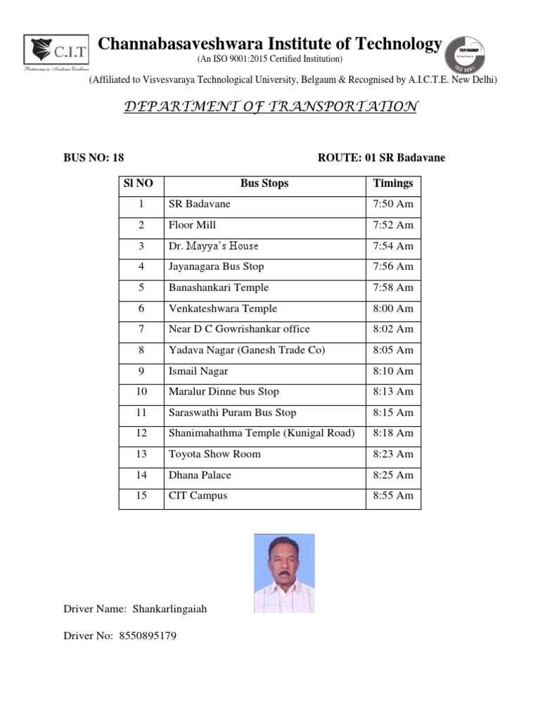 7.bus Routes Time Schedule 11.04.17 | PDF | Bus Transport | Road Transport