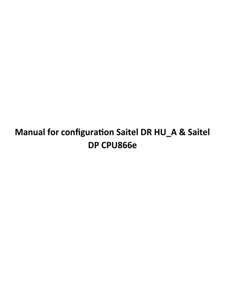 SAITEL DR HUconfiguration | PDF | Ip Address | Scada