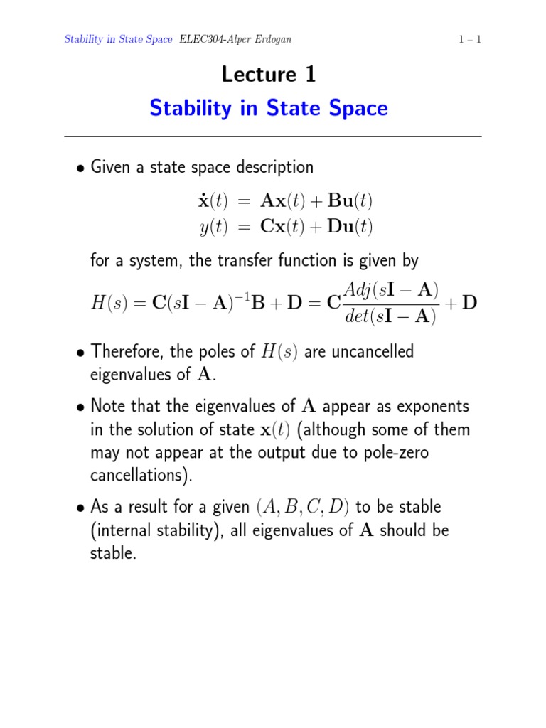 State Space Stability | PDF | Conceptual Model | Statistical Models