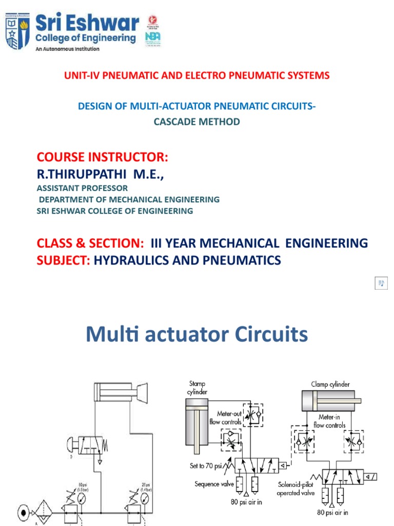 Multi Actuators Pneumatic Circuit | PDF | Actuator | Valve