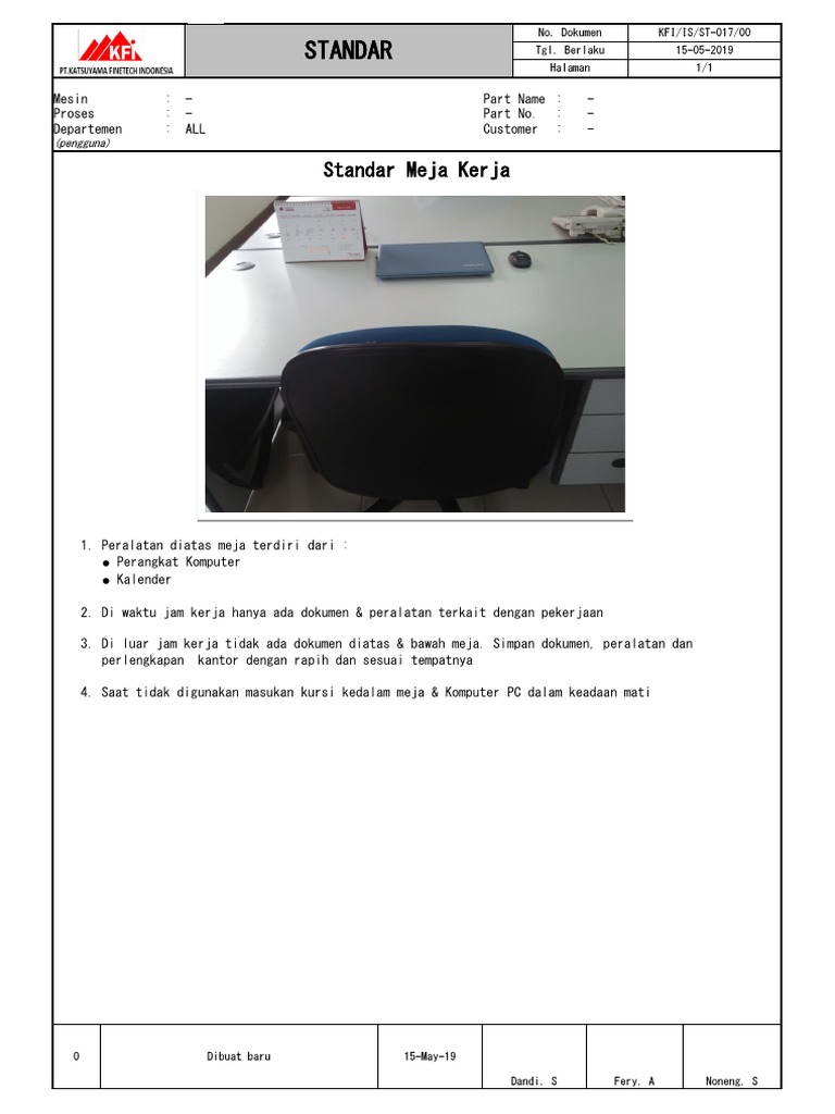 ST-017 - Standar Visual 5S (Meja Kerja) | PDF