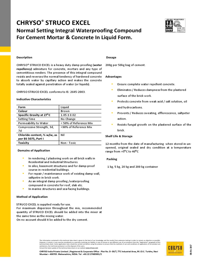 Chryso Struco Excel PDF | PDF | Concrete | Building Technology