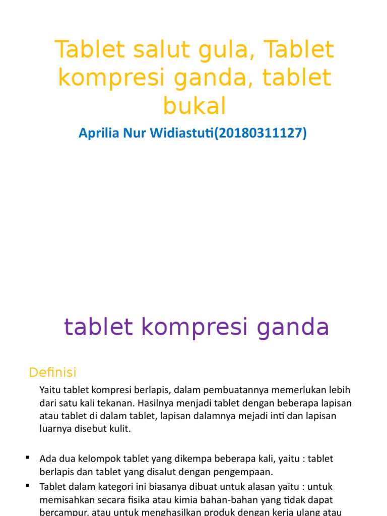 Tablet Salut Gula, Tablet Kompresi Ganda | PDF | Kesehatan Holistik ...