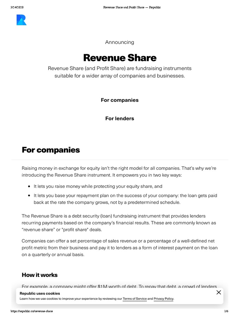 Revenue and Profit Share Explained | PDF | Loans | Debt