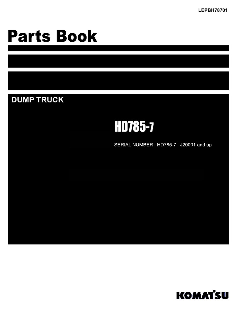 Parts Book - HD785-7 PDF | Download Free PDF | Transmission (Mechanics ...