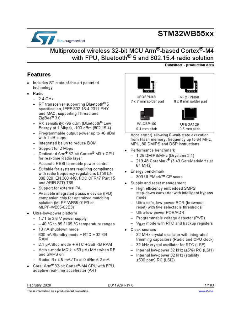 stm32wb55vg PDF | PDF | Arm Architecture | Power Supply