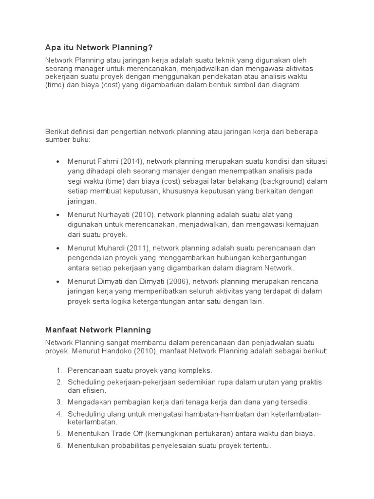 Apa Itu Network Planning | PDF