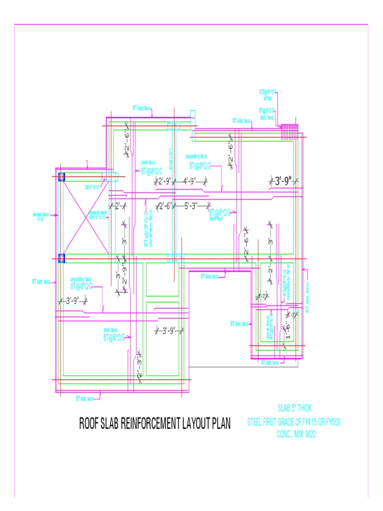 Roof Slab Reinforcement Layout Plan | PDF | Structural Engineering ...