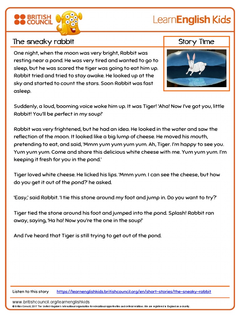 The Sneaky Rabbit and the Tiger | PDF
