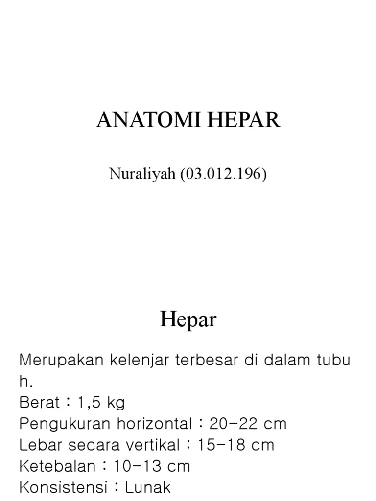 Anatomi Hepar: Struktur dan Fungsi | PDF