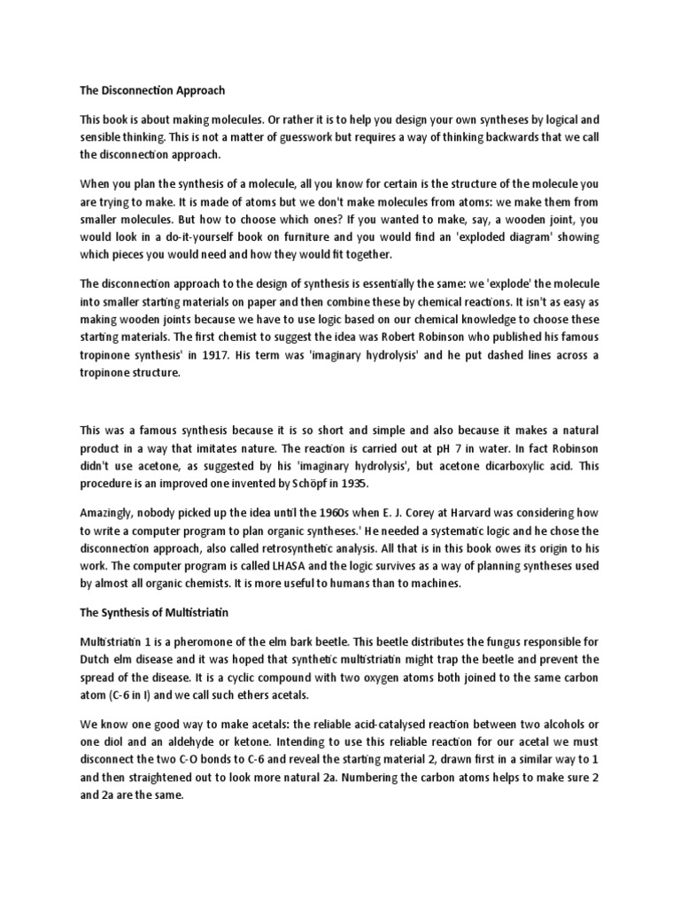 The Disconnection Approach | PDF | Organic Synthesis | Alkene
