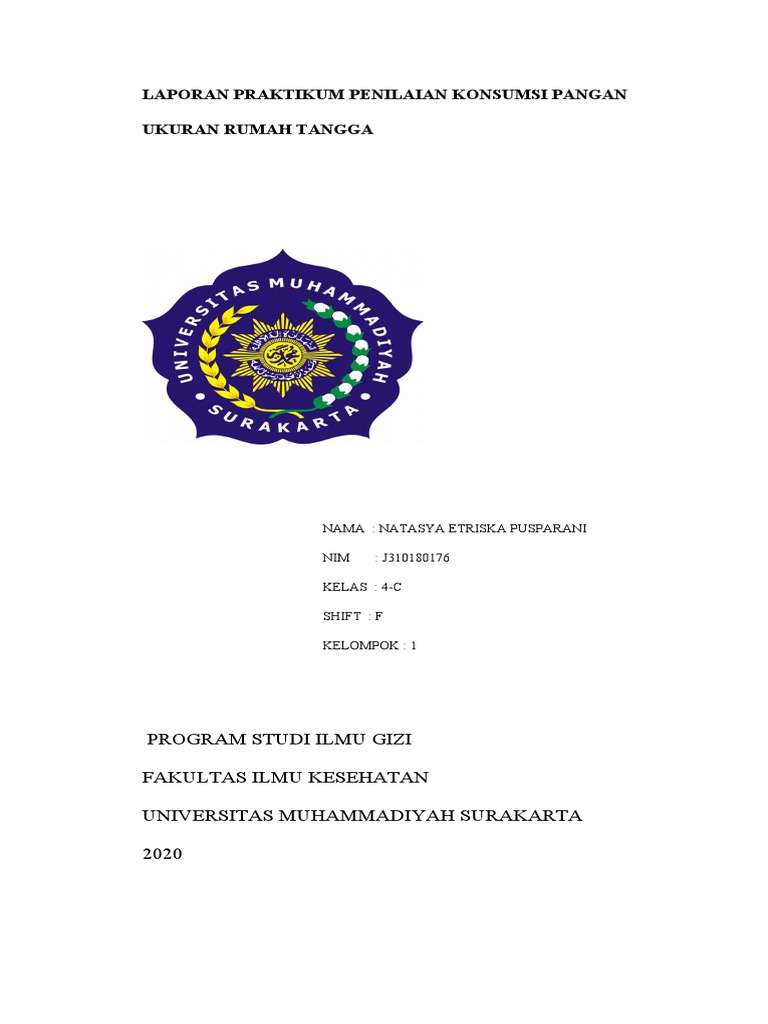 Laporan Praktikum Penilaian Konsumsi Pangan | PDF