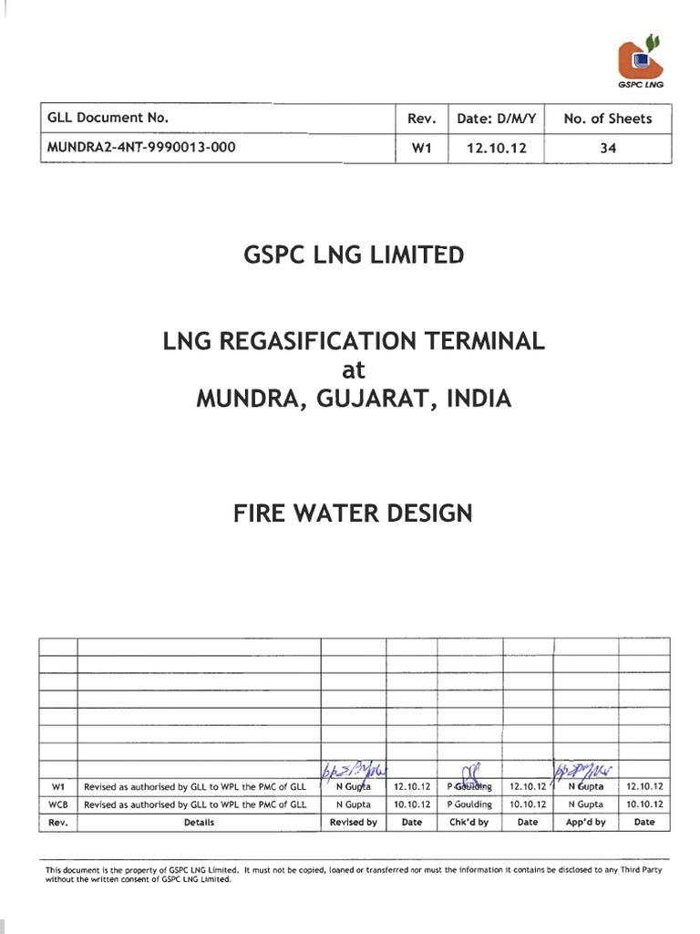 209 - MUNDRA2 - 4NT-Fire Water Design PDF | PDF | Liquefied Natural Gas ...