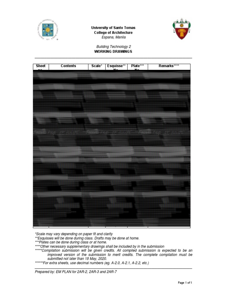BT2 Working Drawings Table of Contents 2 | PDF | Building ...