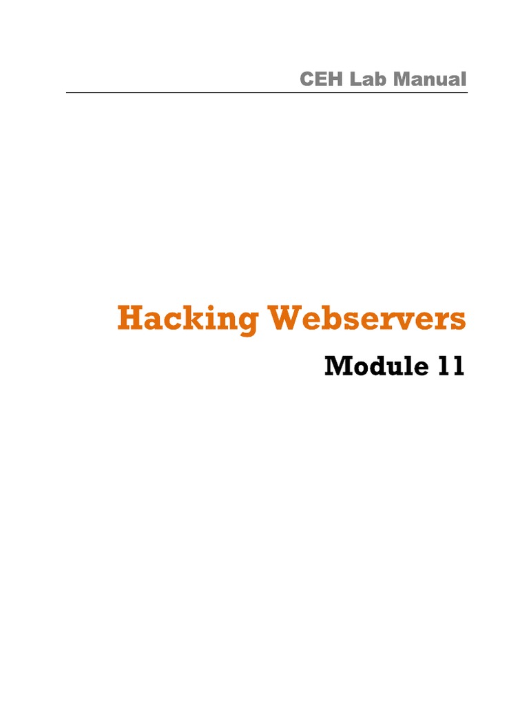 CEHv9 Labs Module 11 Hacking Webservers | PDF