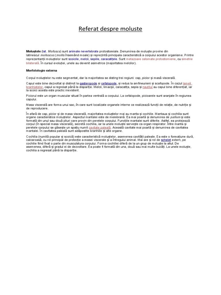 Referat Despre Moluste | PDF