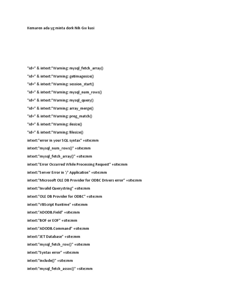 Dork | PDF | Data Management | Information Technology