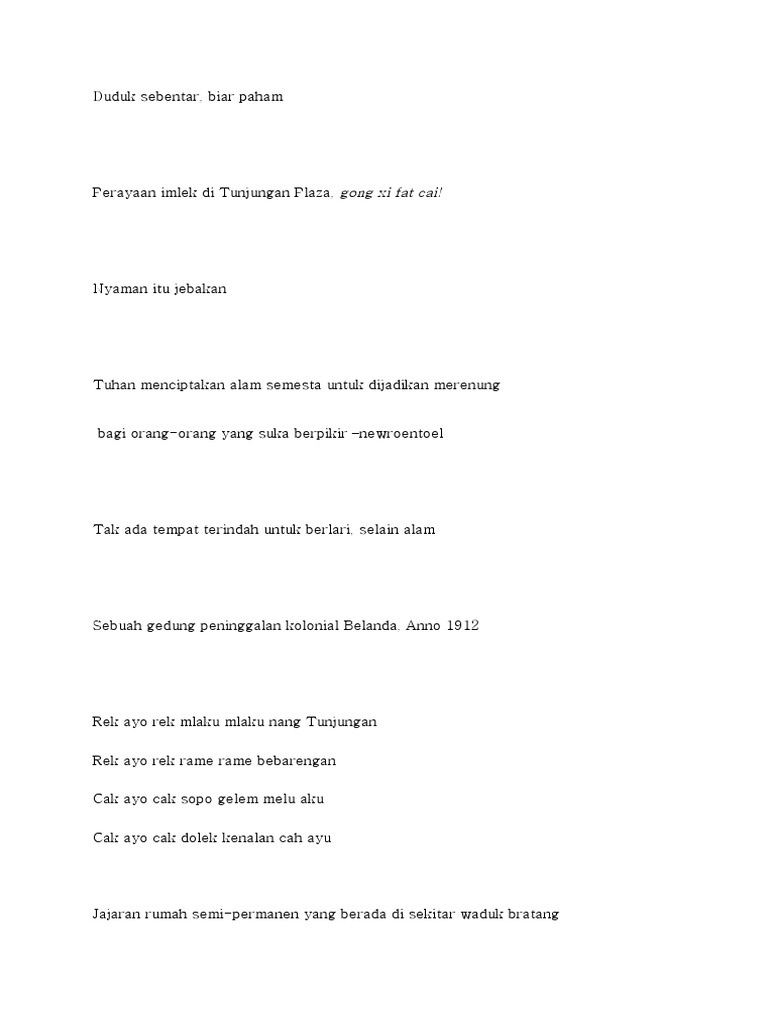 Caption Seni Budaya | PDF