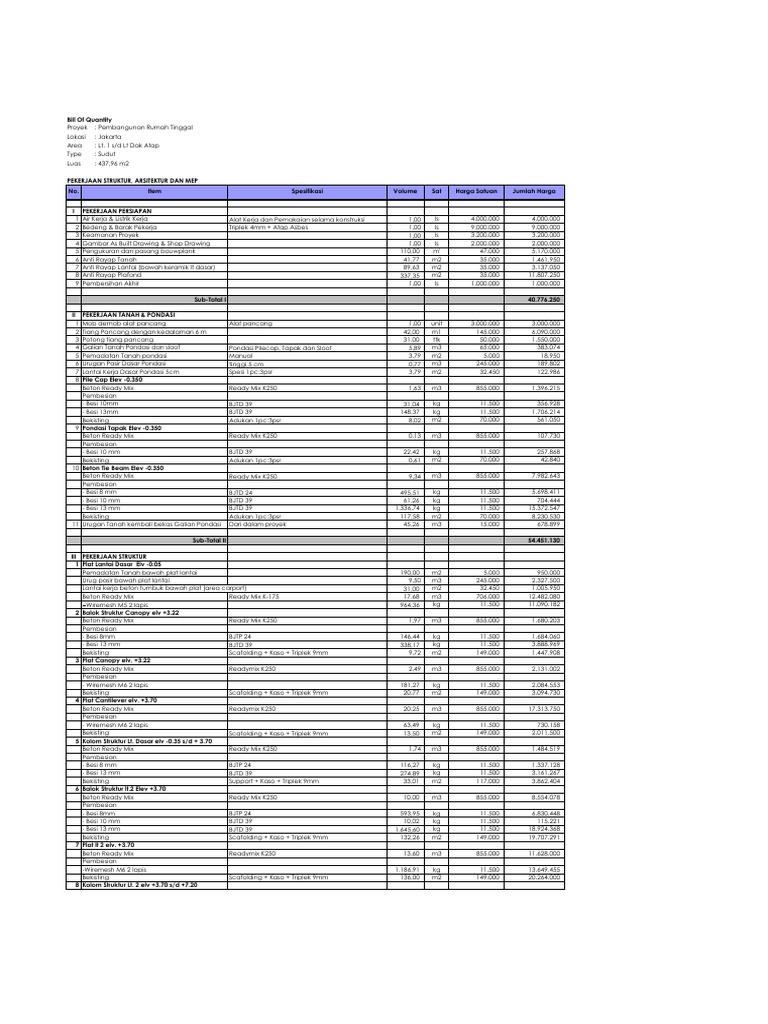 Rab Rumah 2 Lantai | PDF