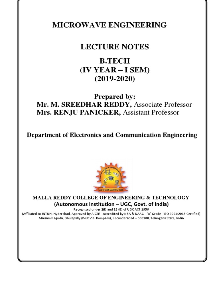 Microwave Engineering PDF | PDF | Waveguide | Microwave