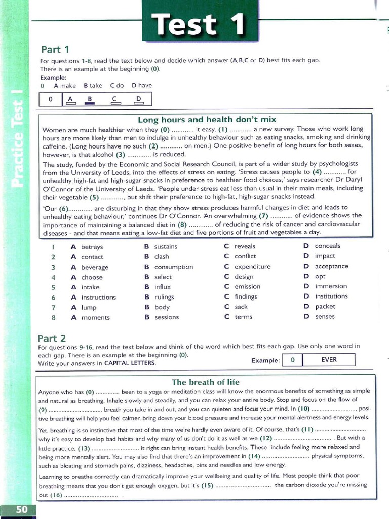 Succeed at Cambridge Advanced Test 1 Use of English | PDF | Oceans ...