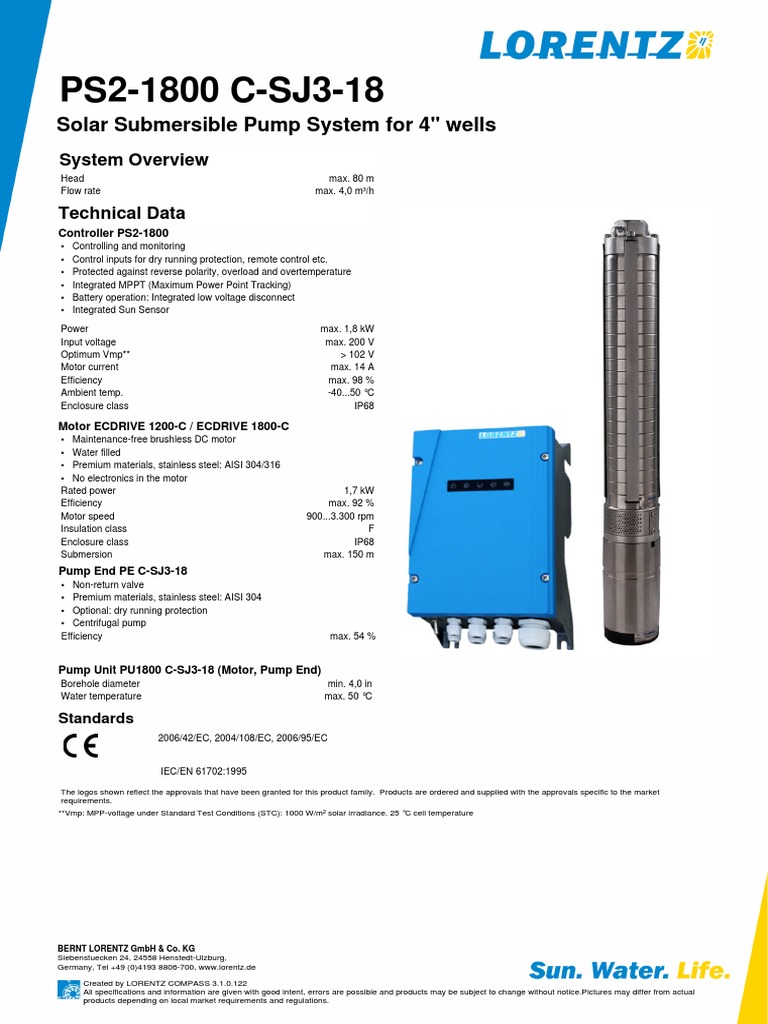 Brosur Pompa Dan Accessories Lorentz | PDF | Electric Motor | Electrical Equipment