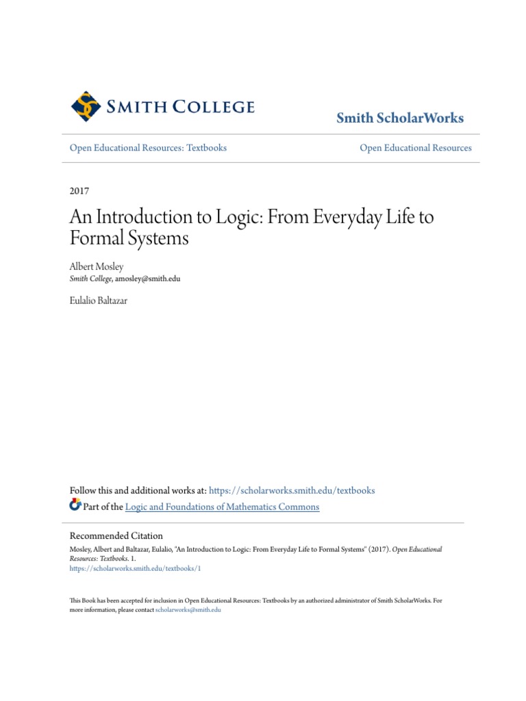 An Introduction To Logic - From Everyday Life To Formal Systems | PDF ...