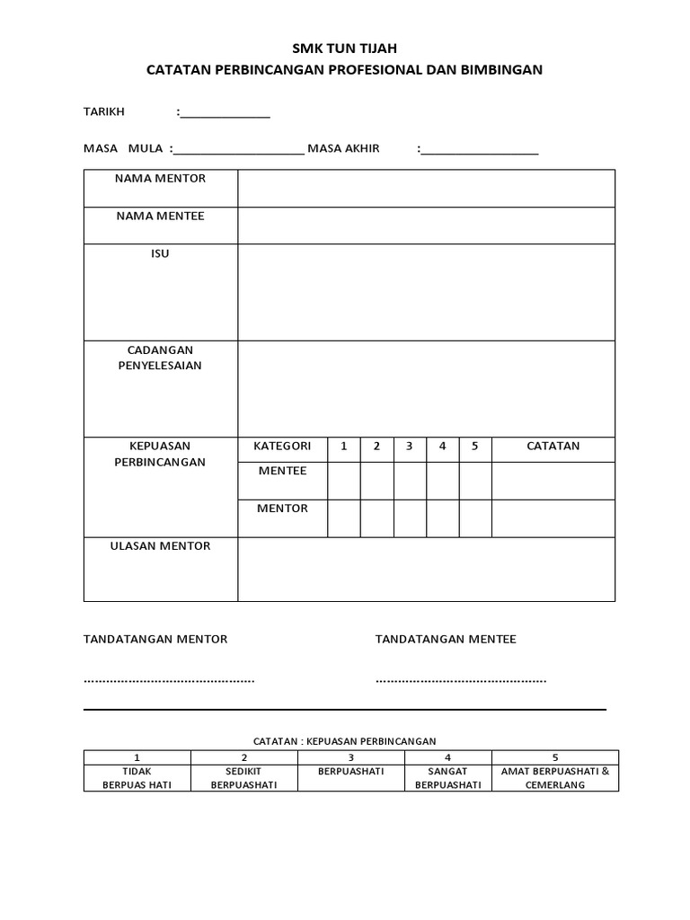 Borang Perbincangan Profesional | PDF