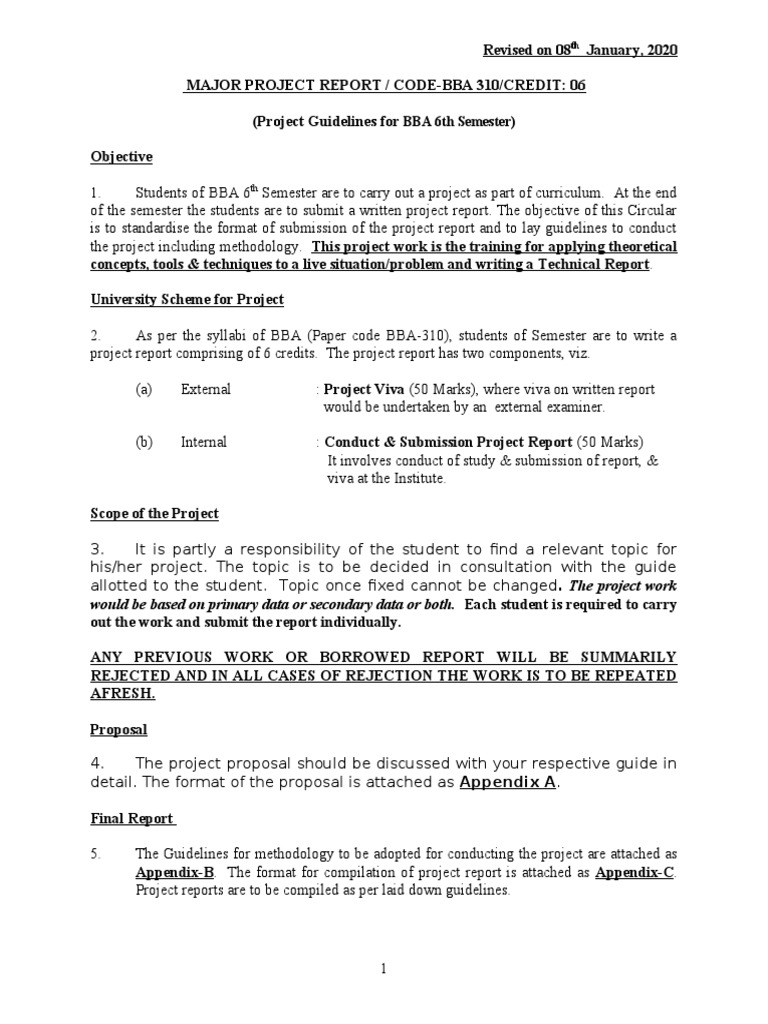 Project Guidelines For 6th Sem | PDF | Chart | Thesis