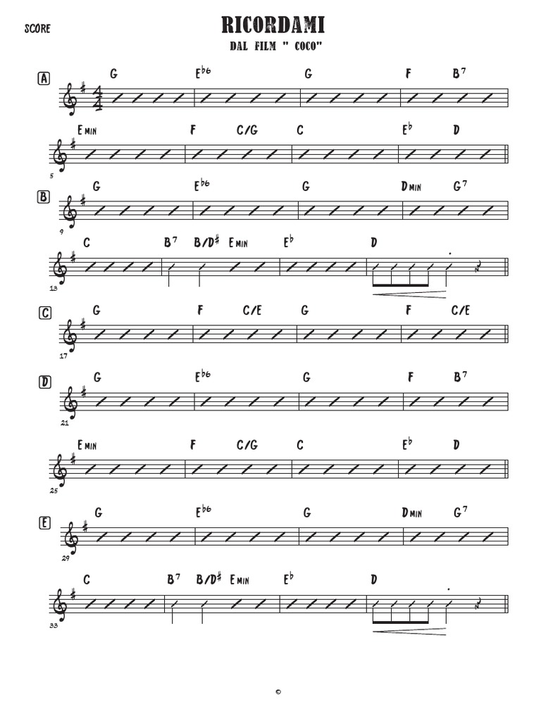 Ricordami-Coco - SCORE | PDF