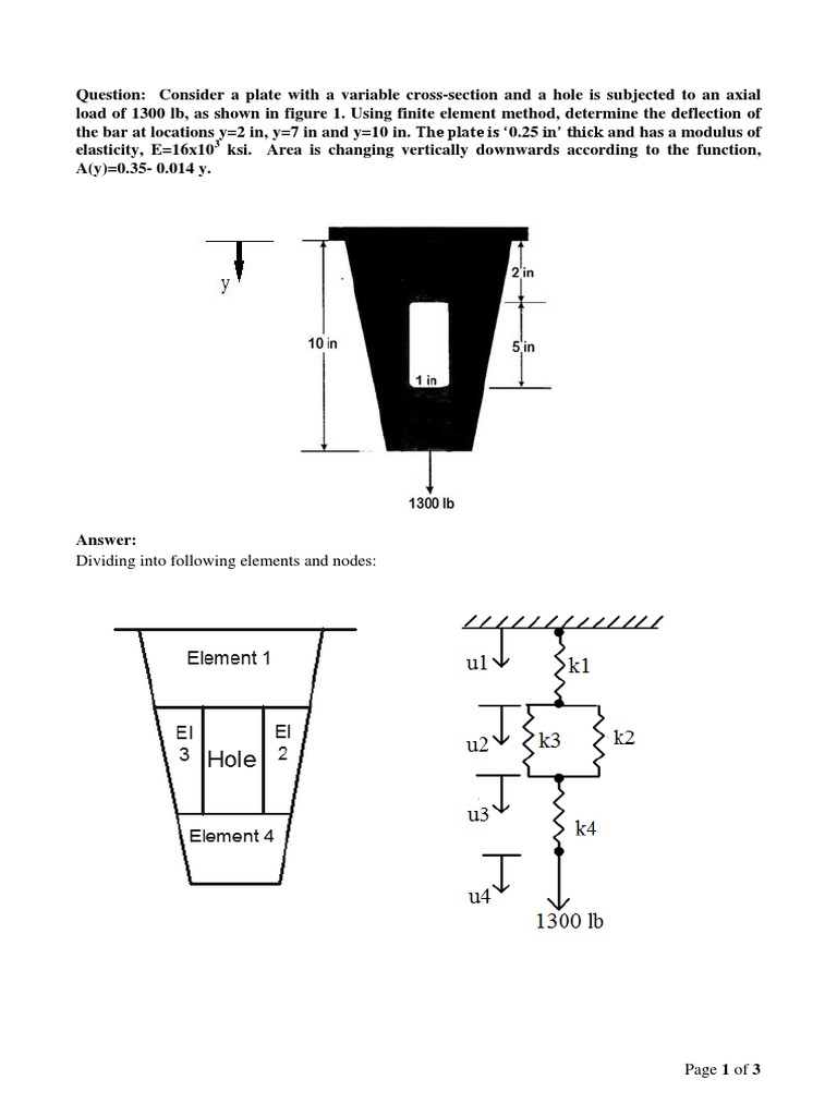 FEM Solved Example | PDF | Finite Element Method | Physics