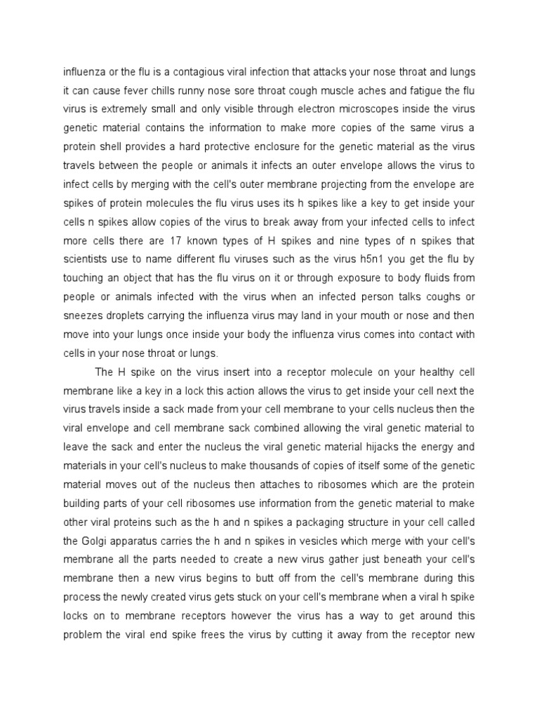 Influenza Virus Pathophysiology Explained | PDF | Influenza | Virus