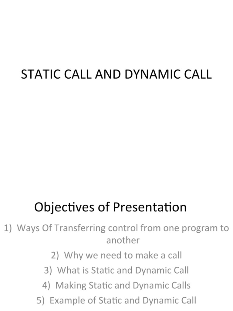 Static and Dynamic Call | PDF | Subroutine | Library (Computing)