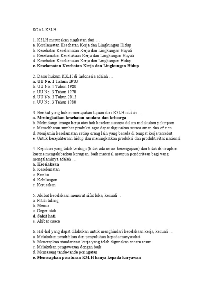 Soal K3LH | PDF
