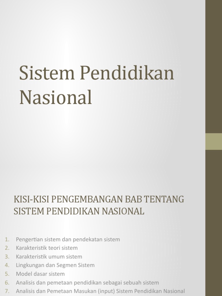 Sistem Pendidikan Nasional | PDF
