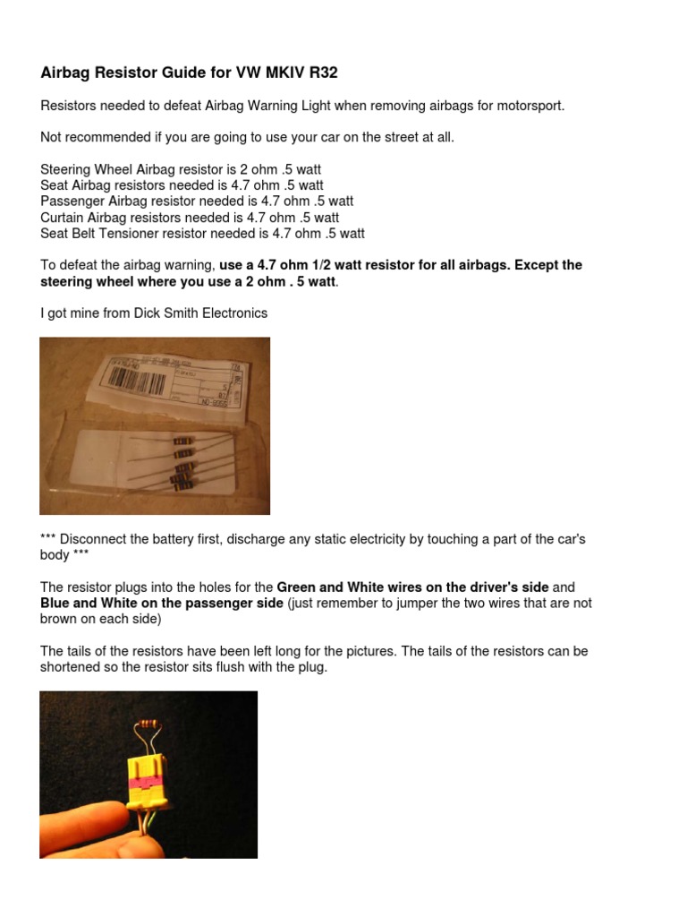 Airbag Resistor Guide PDF | PDF