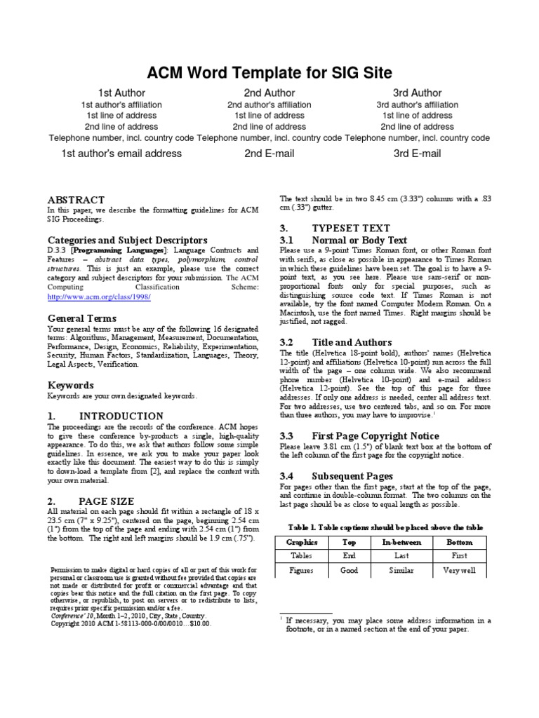 ACM Paper Format | PDF