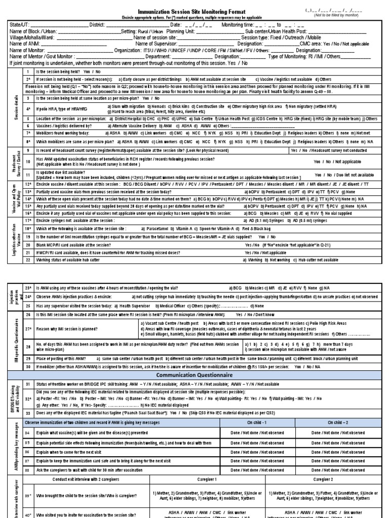 RI Session Monitoring | PDF | Injection (Medicine) | Vaccines