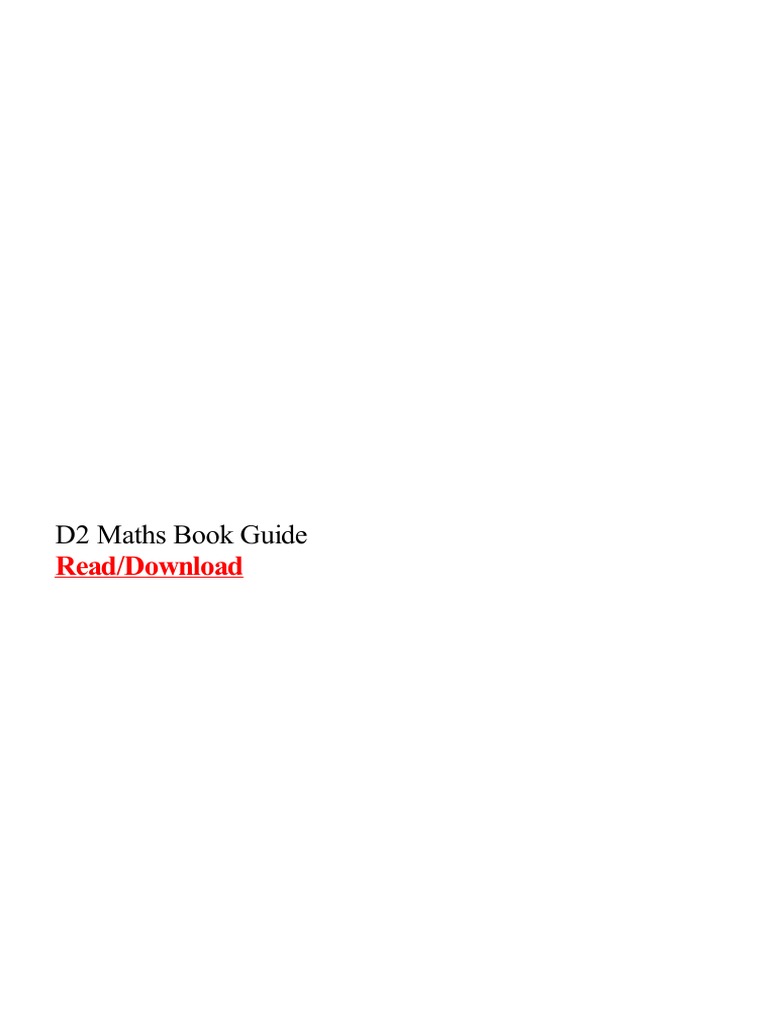 d2 Maths Book Guide PDF | PDF | Teaching Mathematics | Books