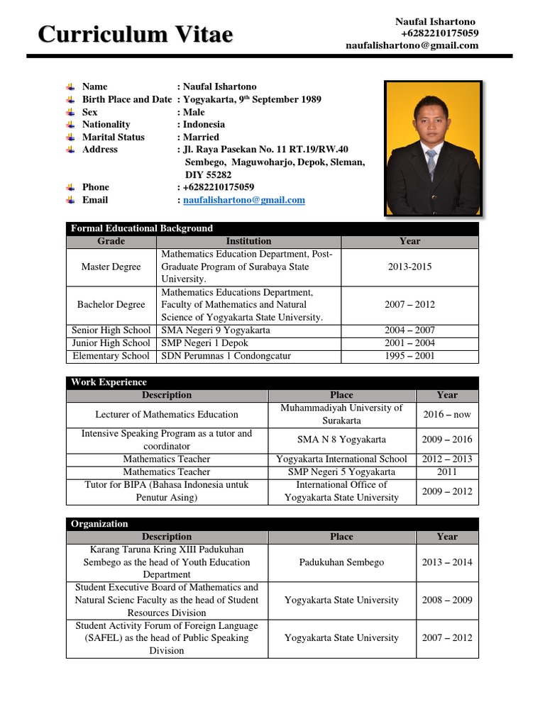 CV Naufal Ishartono - Kuliah Umum PDF | PDF | Learning | Behavior Modification