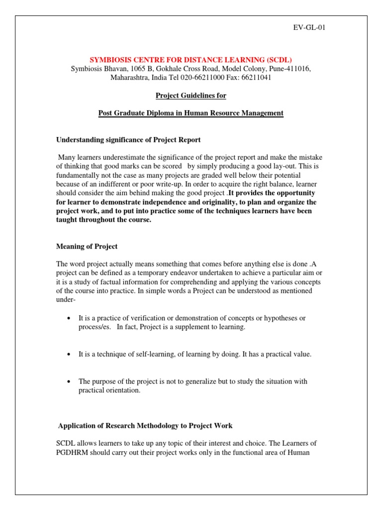 Project Report Guideline PGDHRM PDF | PDF | Human Resource Management | Employment