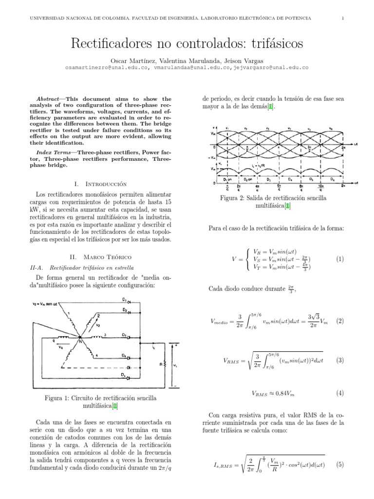 Rectificadores Controlados Trifasicos | PDF | Rectificador | Energia electrica